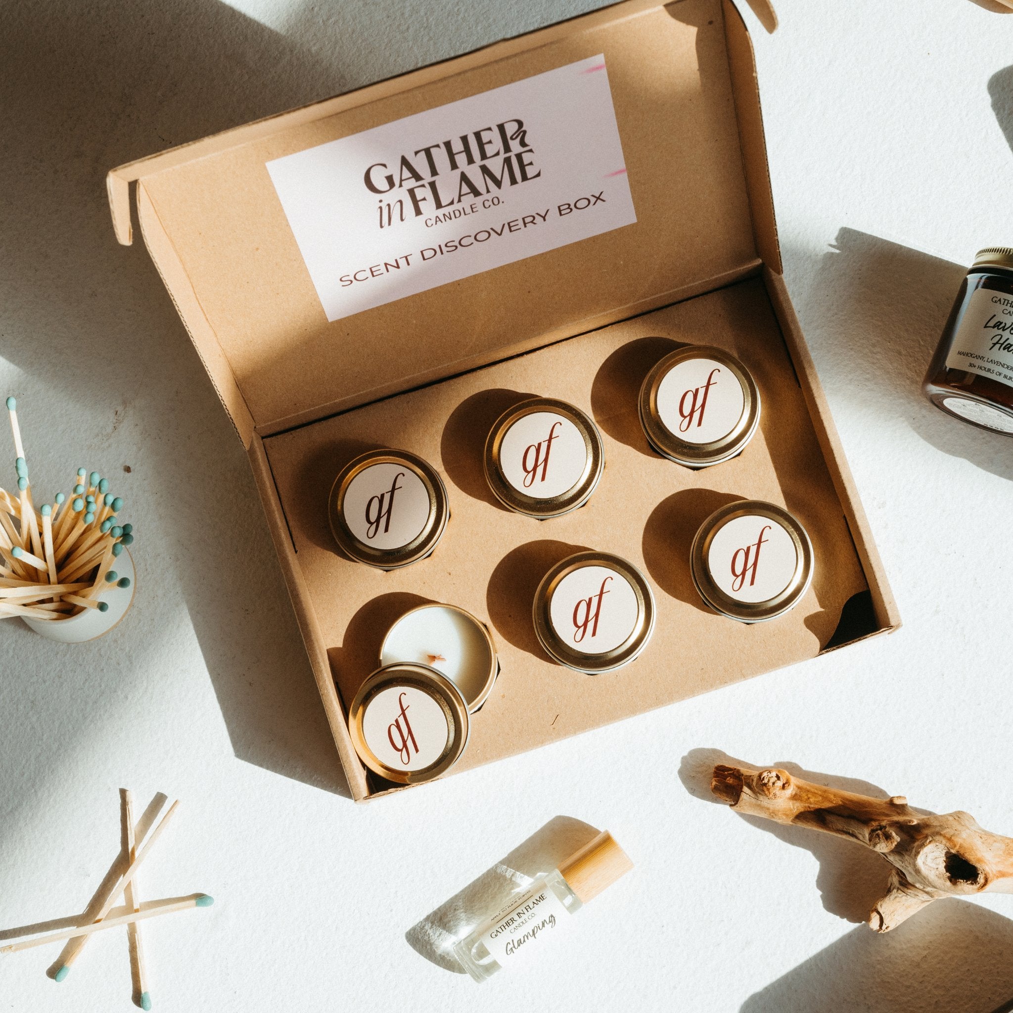 Discovery Boxes | Swiftie, Bookish & Seasonal Candle Samplers – Gather in Flame Candle Co.